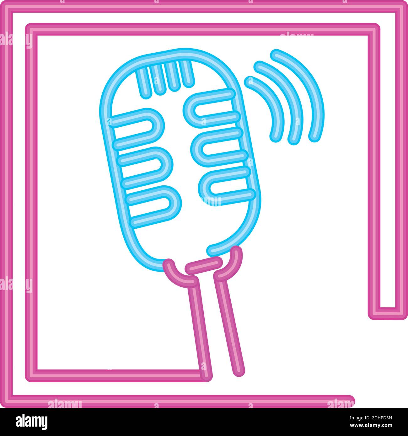 microphone live music neon sign icon on white background vector ...