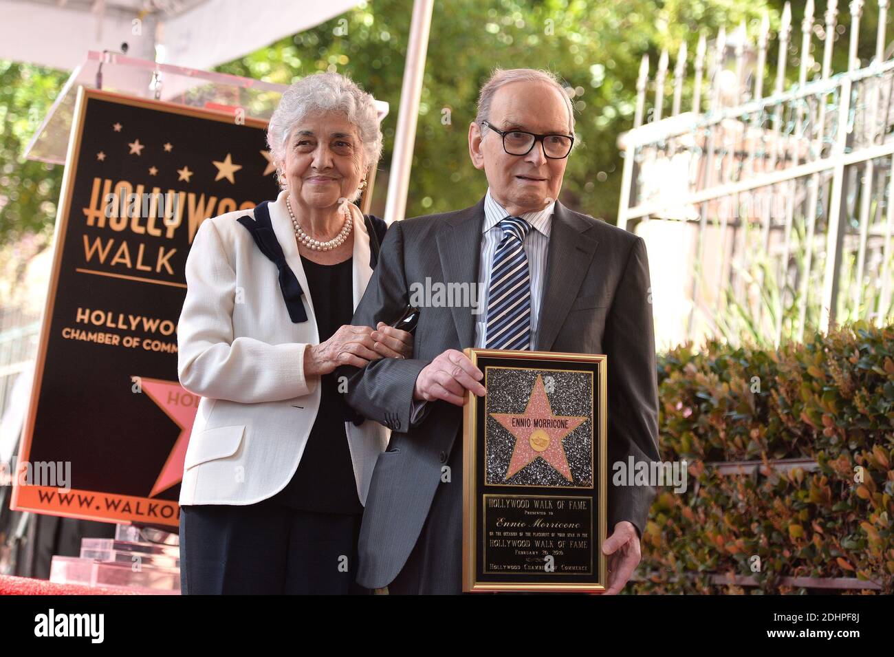 Maria Travia attends the ceremony her husband Ennio Morricone with a ...