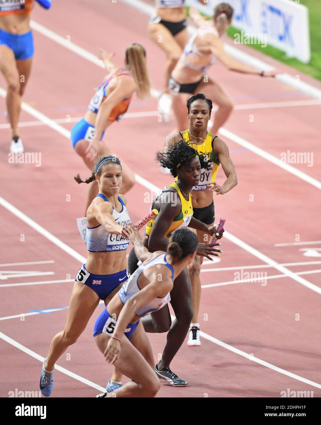 Great Britain, Jamaica, Netherlands. 4x400 metres relays final. IAAF ...