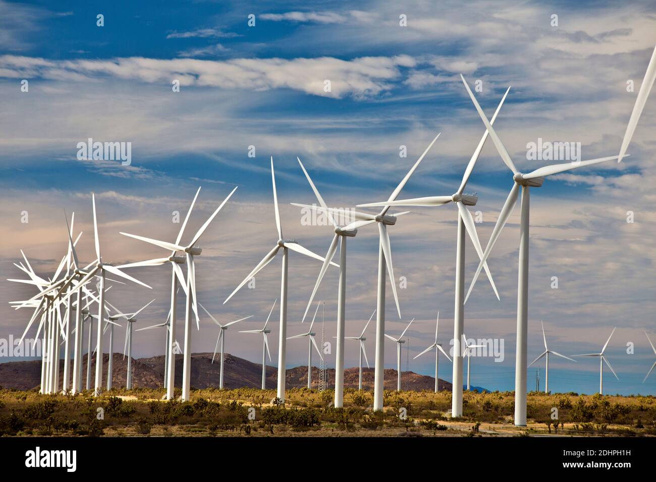 Wind Turbines in the Mojave Desert Stock Photo - Alamy
