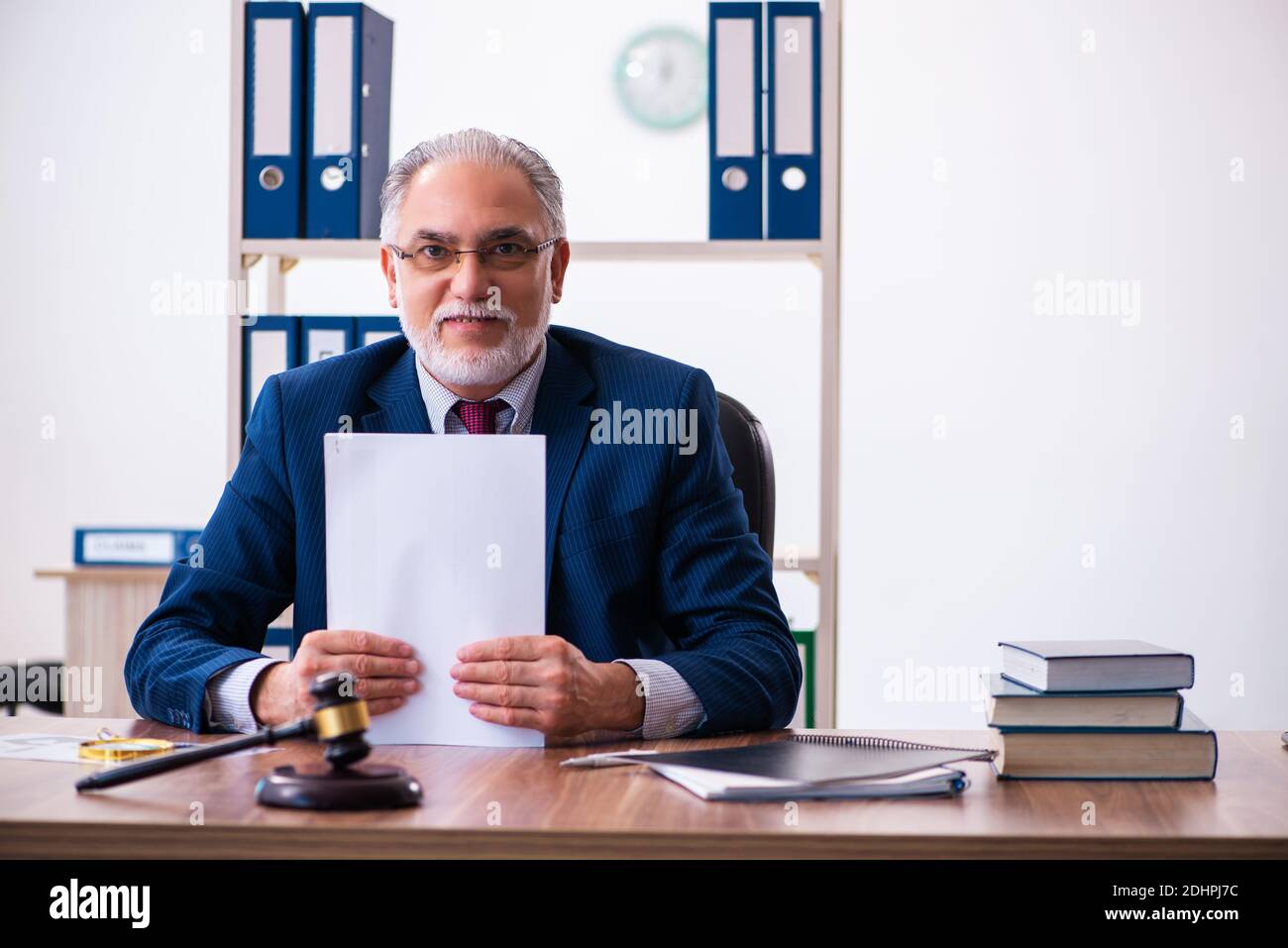 Experienced judge sitting in the office Stock Photo - Alamy