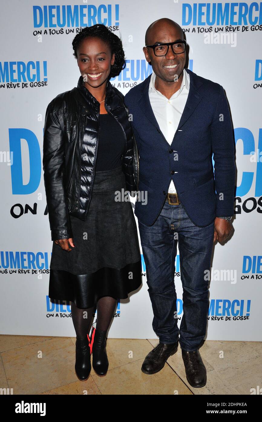 Aissa Maiga, Lucien Jean Baptiste assistent a la premiere de Dieumerci au Ministere des Outre ...