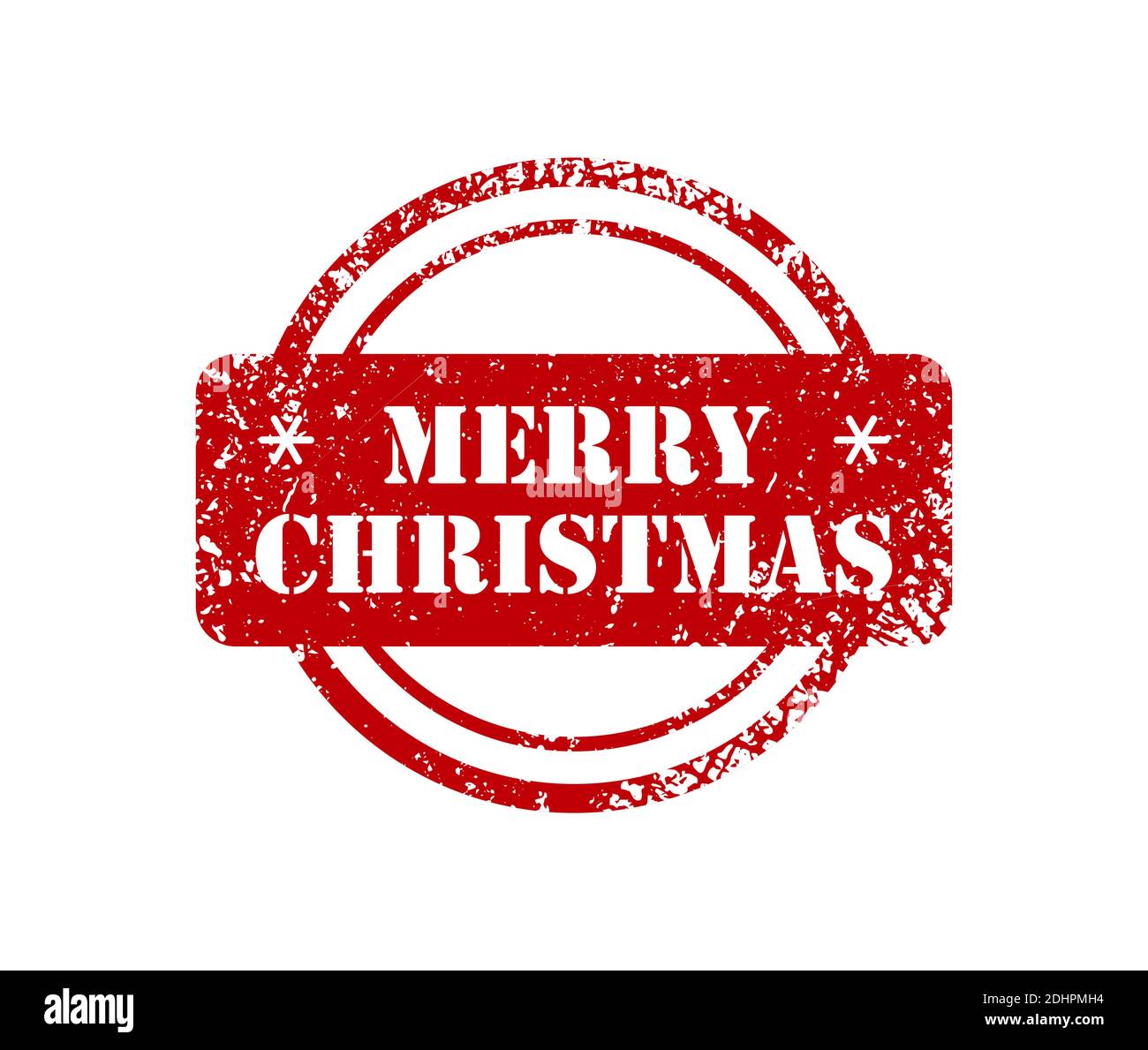 Red grunge stamp with text Merry Christmas written inside the stamp ...