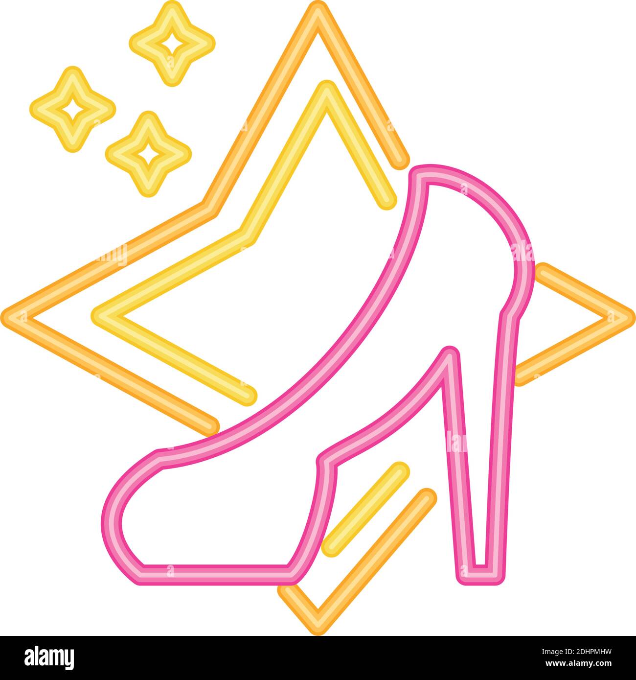 high heel shoe boutique, neon sign icon on white background vector ...