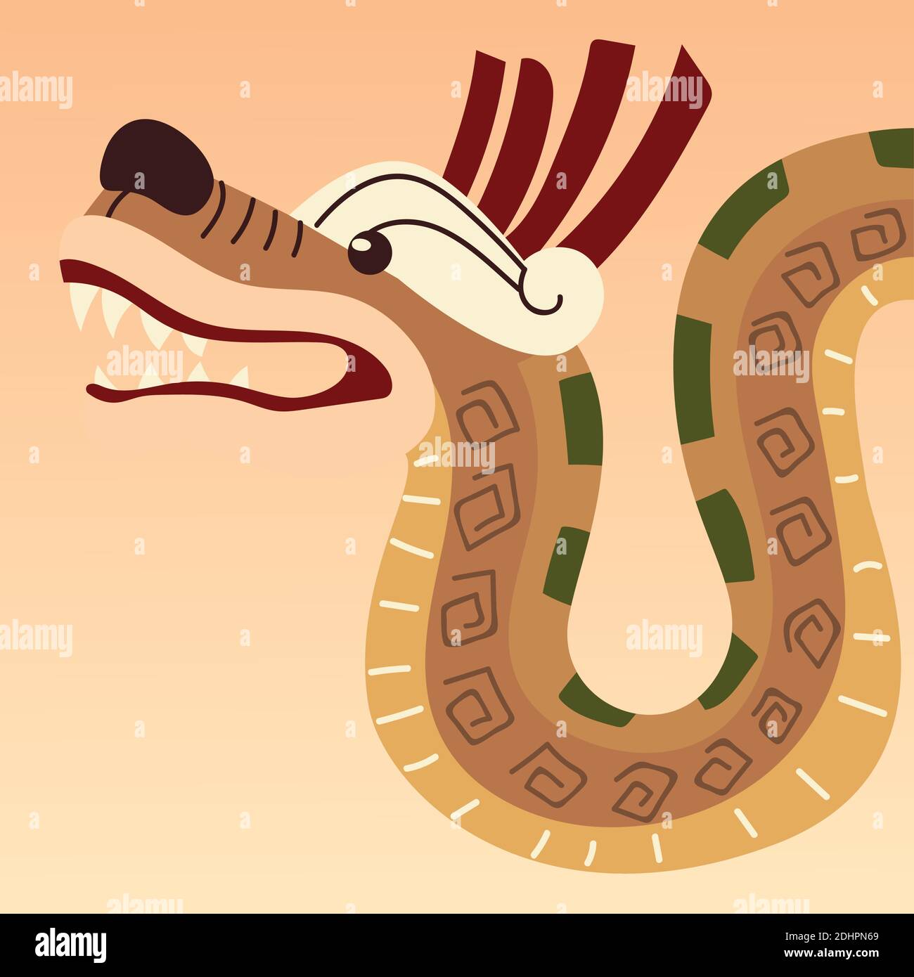 traditional aztec snake culture ornament icon design vector ...