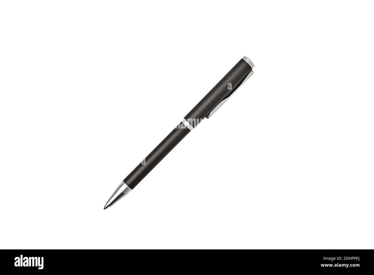 Ball point pen isolated on white background, metal pen grey color Stock ...