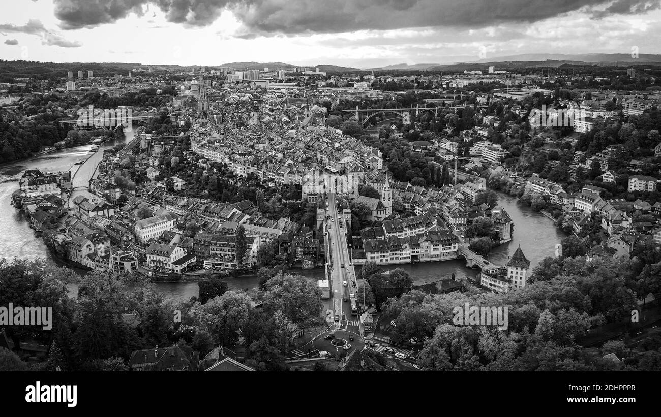 Aerial view over the city of Bern - the capital city of Switzerl Stock ...