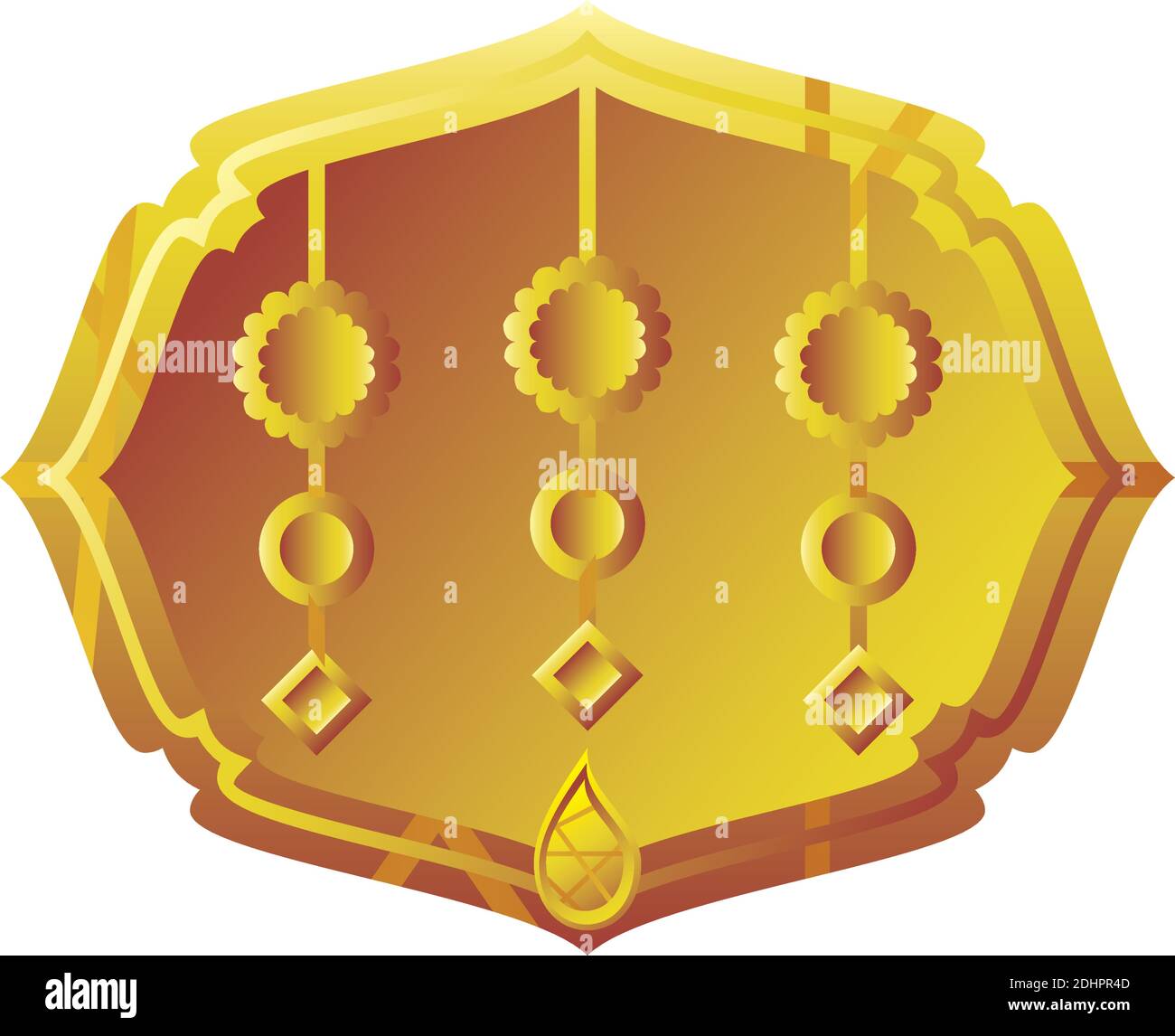 gold hanging ornament decoration elegant vector illustration Stock ...