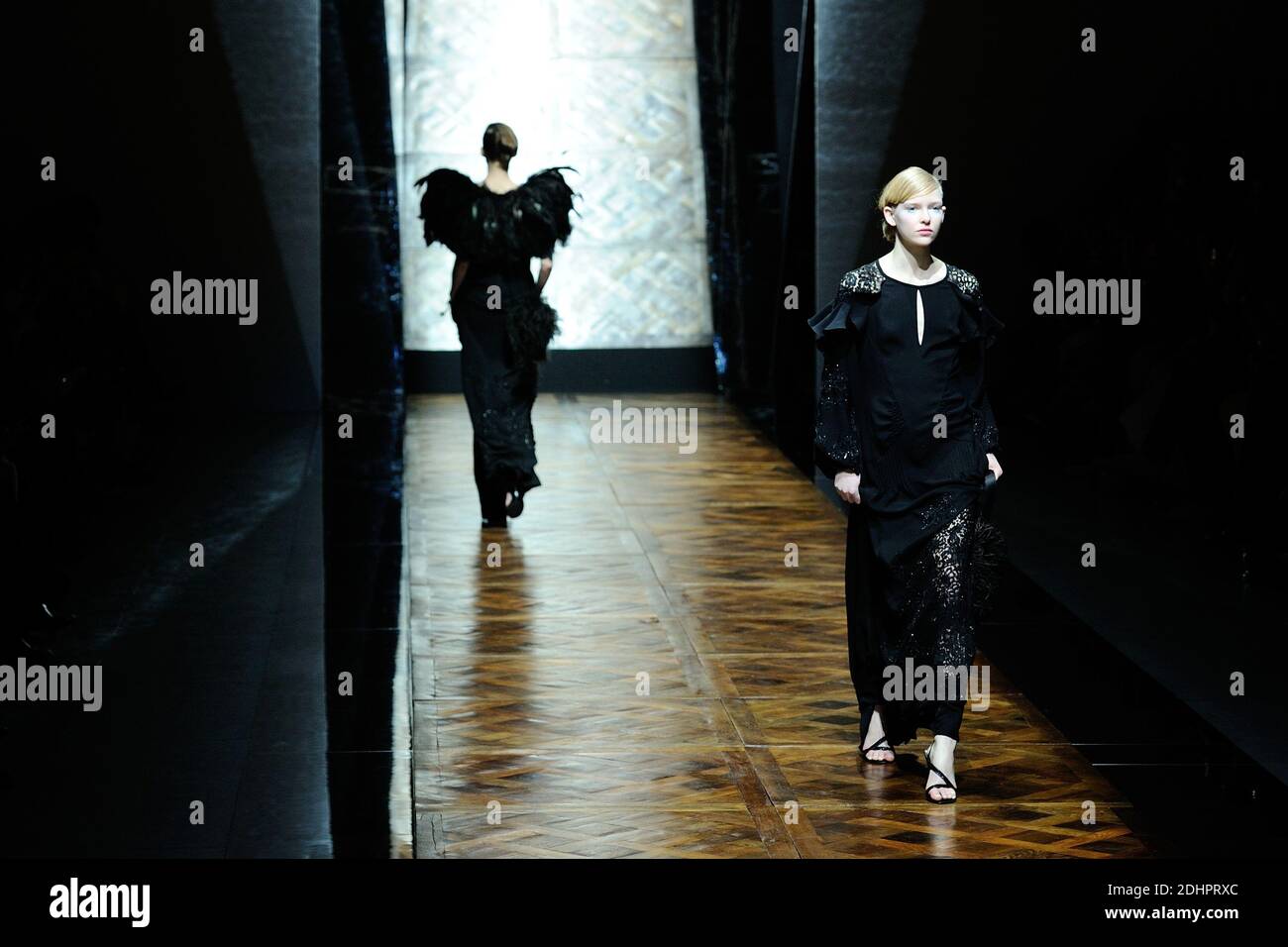 A model walks the runway during the Pascal Millet show as part of Paris ...