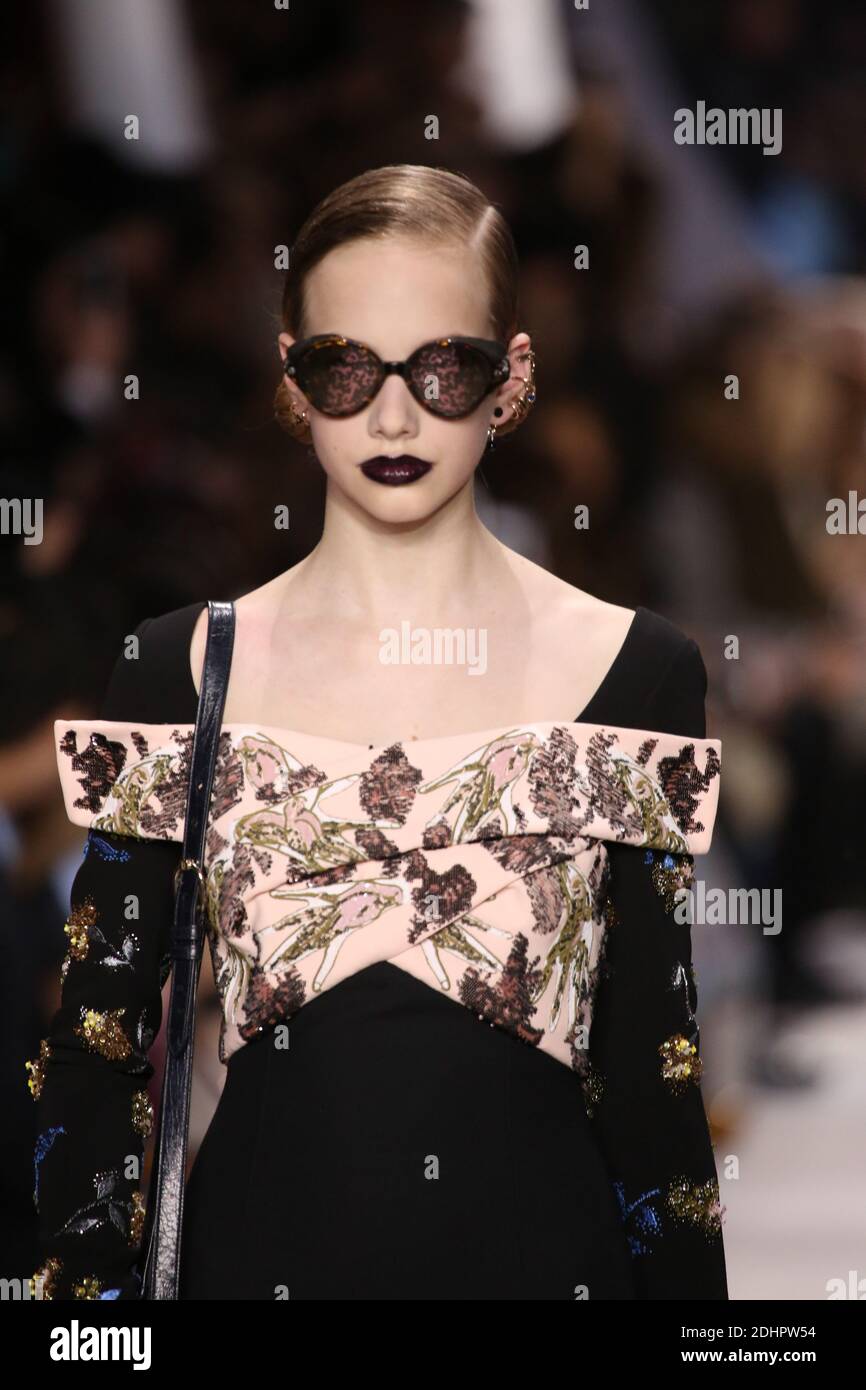 A model walks the runway during the Christian Dior show as part of ...