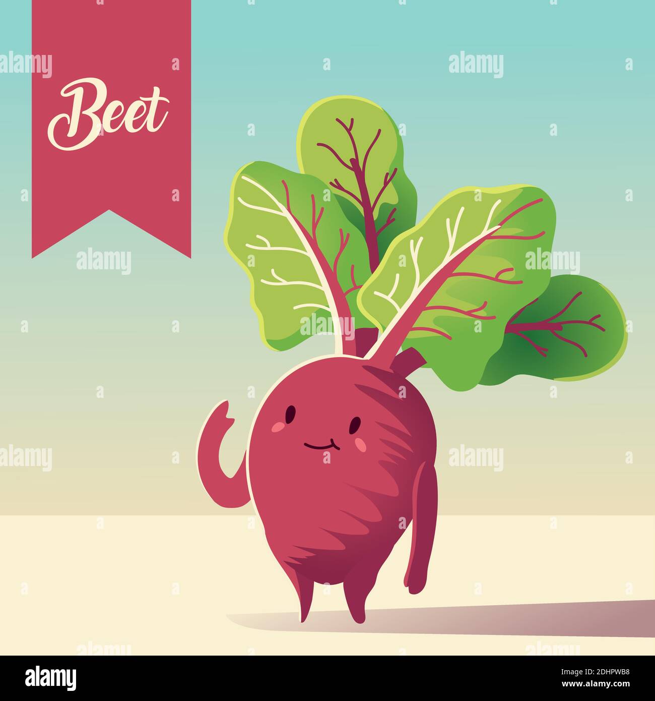 vegetable kawaii cartoon cute beet vector illustration Stock Vector ...