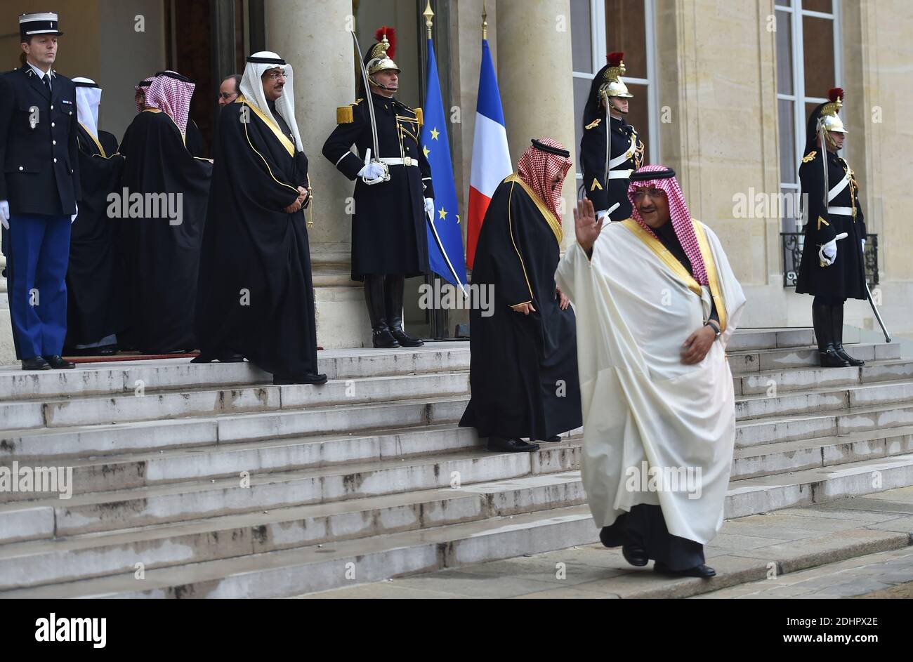 Saudi Crown Prince Mohammed Bin Nayef Al Saud leaves the Elysee Palace ...