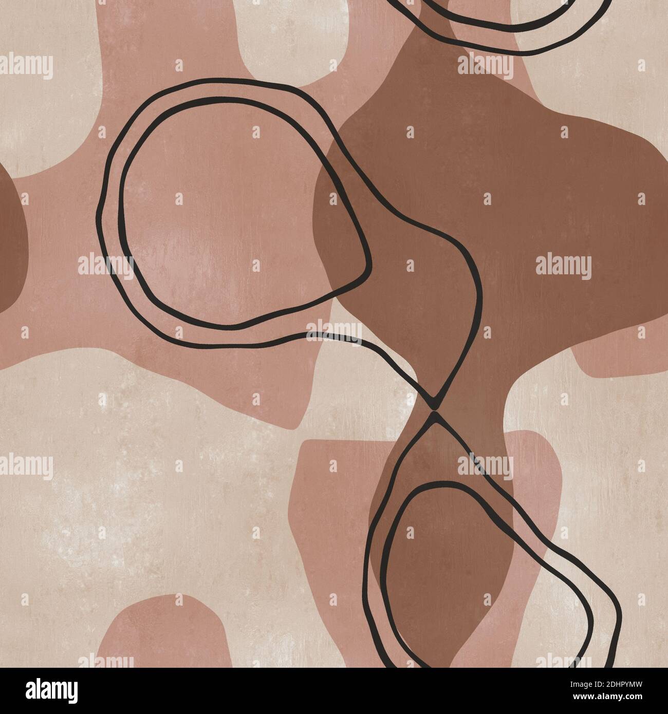 Seamless organic rounded curvy shapes naive design Stock Photo - Alamy