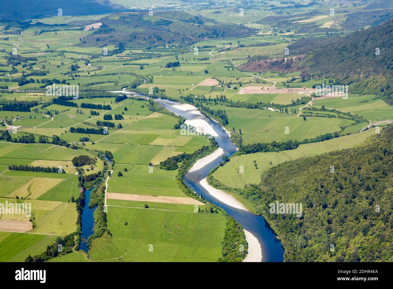 Aerial view of Golden Bay, Nelson, Tasman, New Zealand, Saturday ...