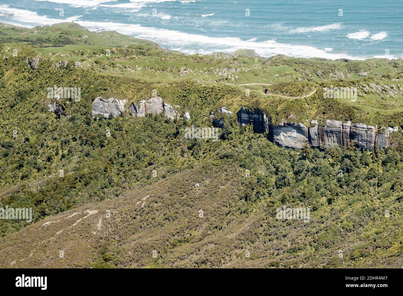 Aerial view of Golden Bay, Nelson, Tasman, New Zealand, Saturday ...