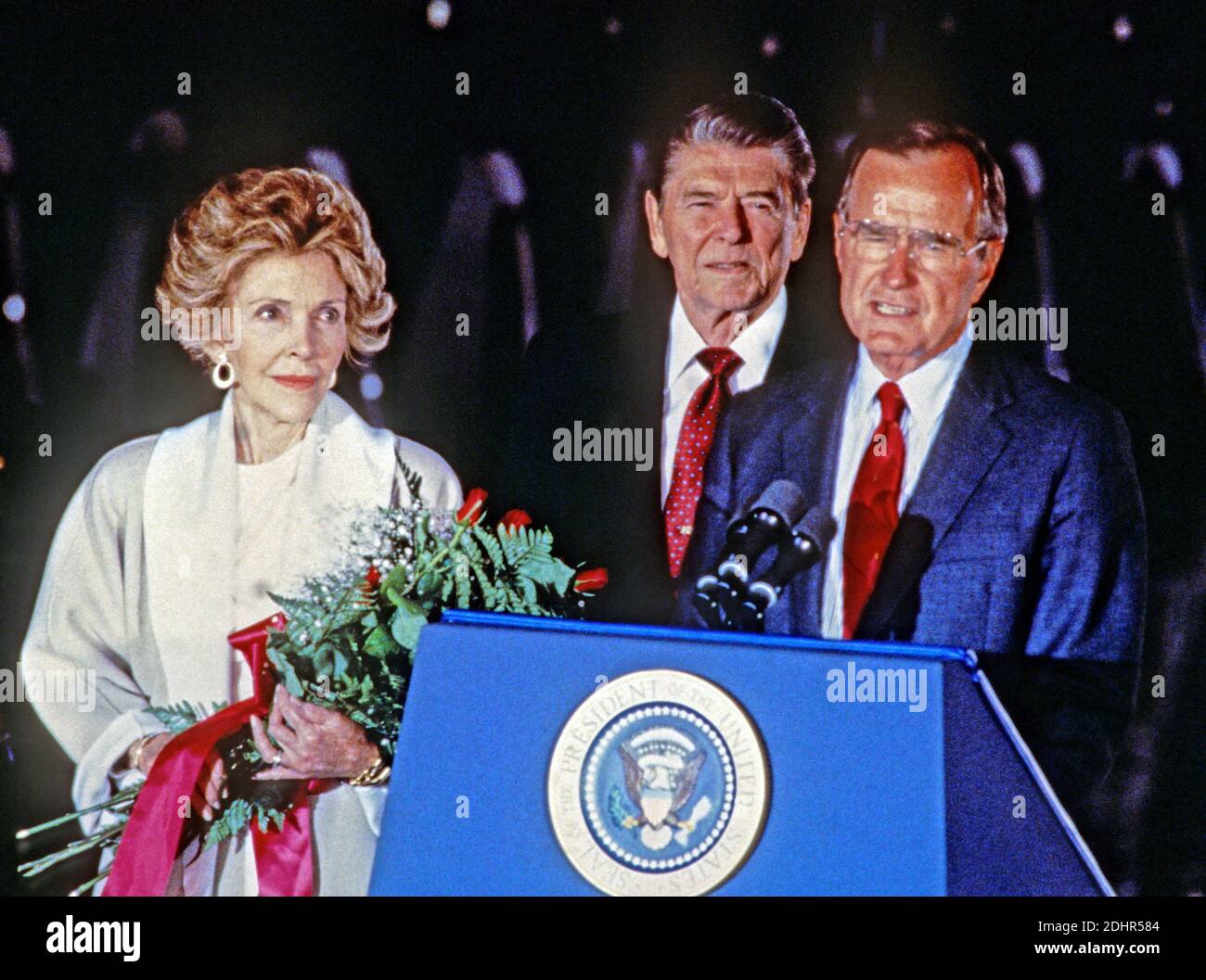 File photo : United States Vice President George H.W. Bush, right ...