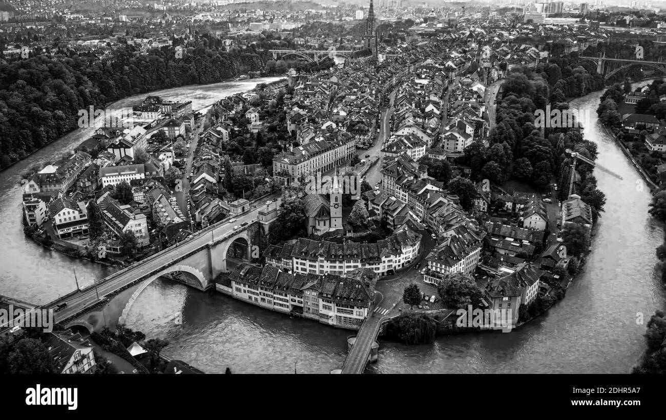 Aerial view over the city of Bern - the capital city of Switzerl Stock ...