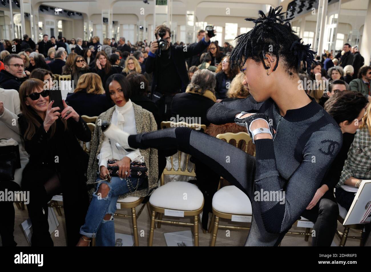 Willow Smith and Jada Pinkett Smith attending the Chanel show as part ...