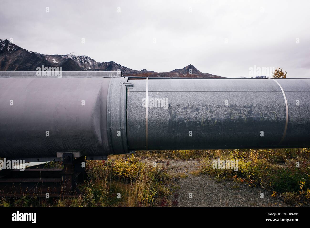 Top view of the trans-Alaska oil pipeline, emphasizing the patterns in ...