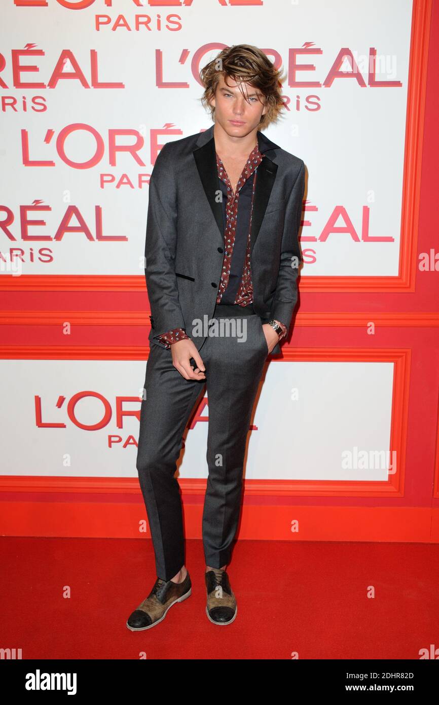 Jordan Barrett attending the Red Obsession party to celebrate L'Oreal ...