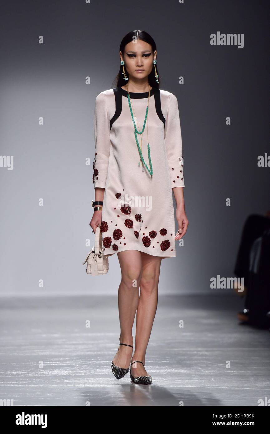 A model walks the runway during YDE show as part of Paris Fashion Week ...