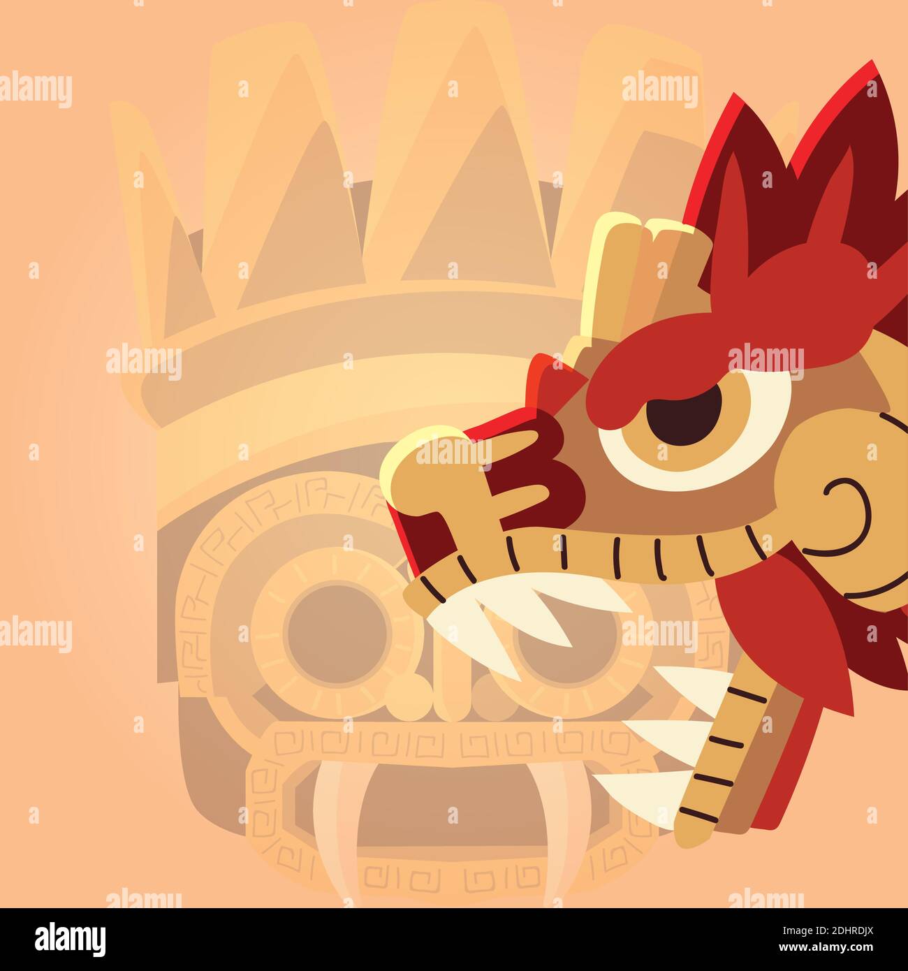 aztec ornament snake head traditional icon vector illustration Stock ...