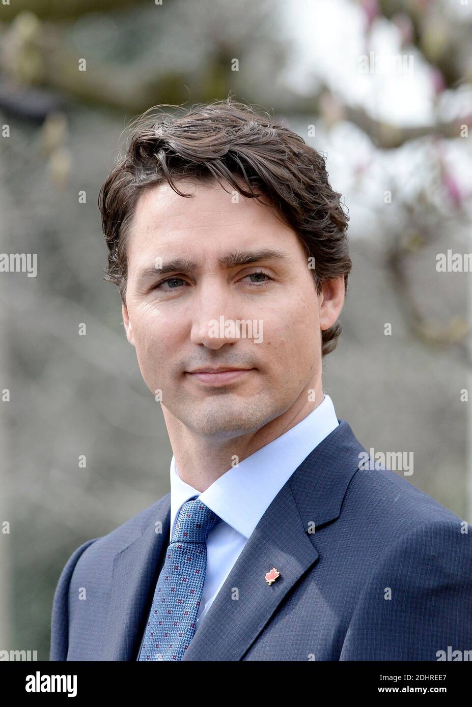 Canada Prime Minister Justin Trudeau looks on during a joint press ...