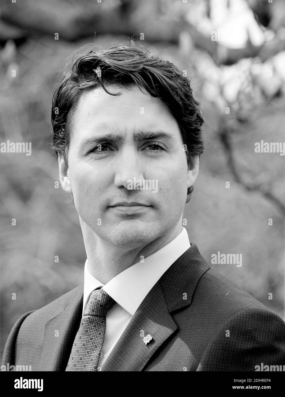 Canada Prime Minister Justin Trudeau looks on during a joint press ...