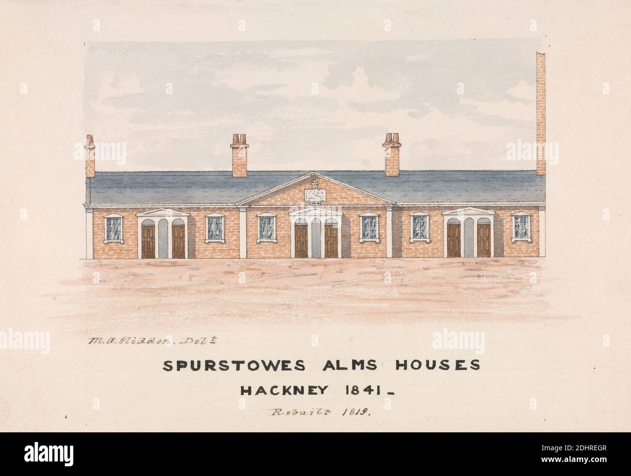 Spurstowes Alms Houses, Hackney, M. A. Gliddon, active 1840, British ...