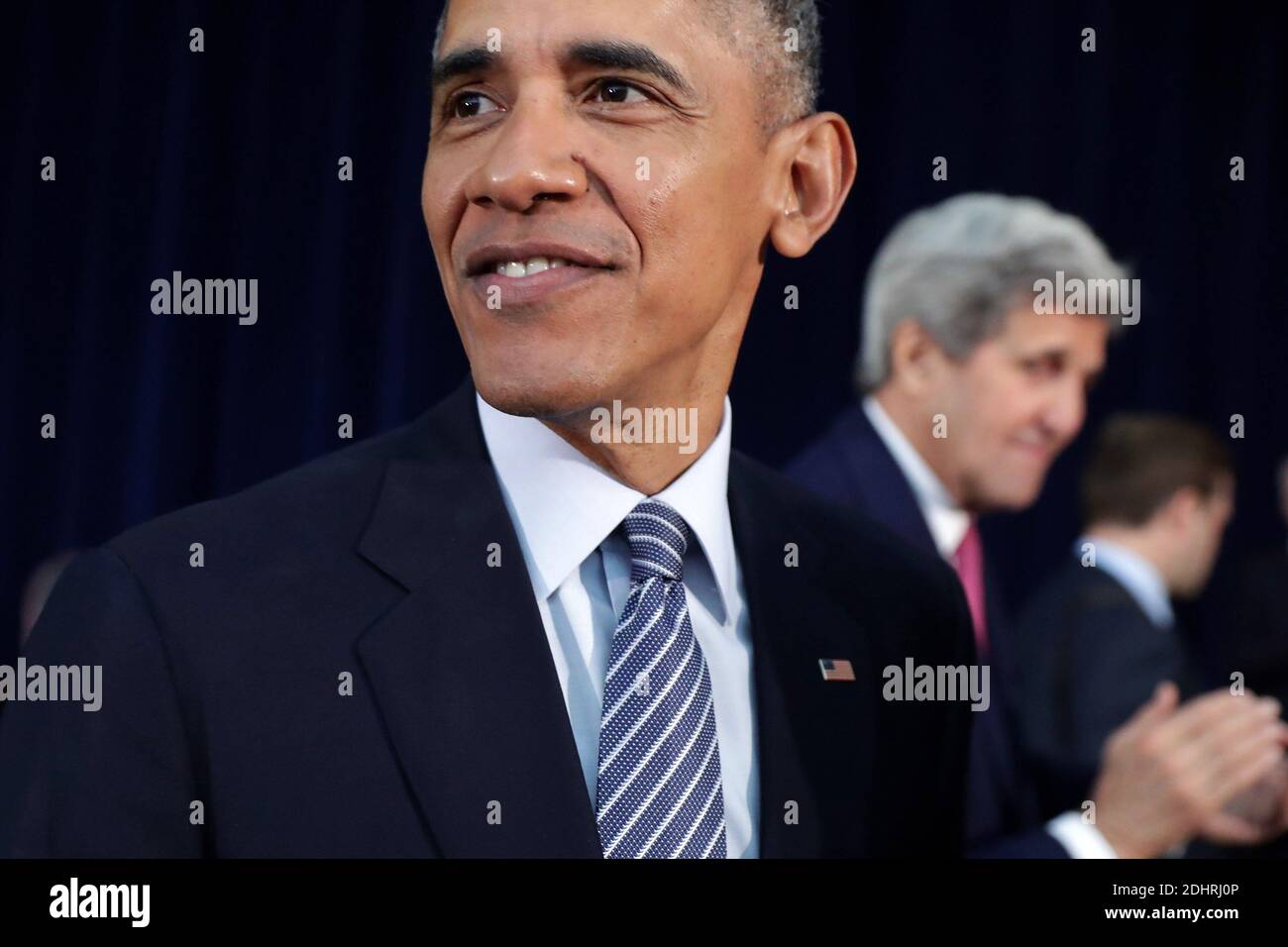 U.S. President Barack Obama leaves after addressing the Chief of ...