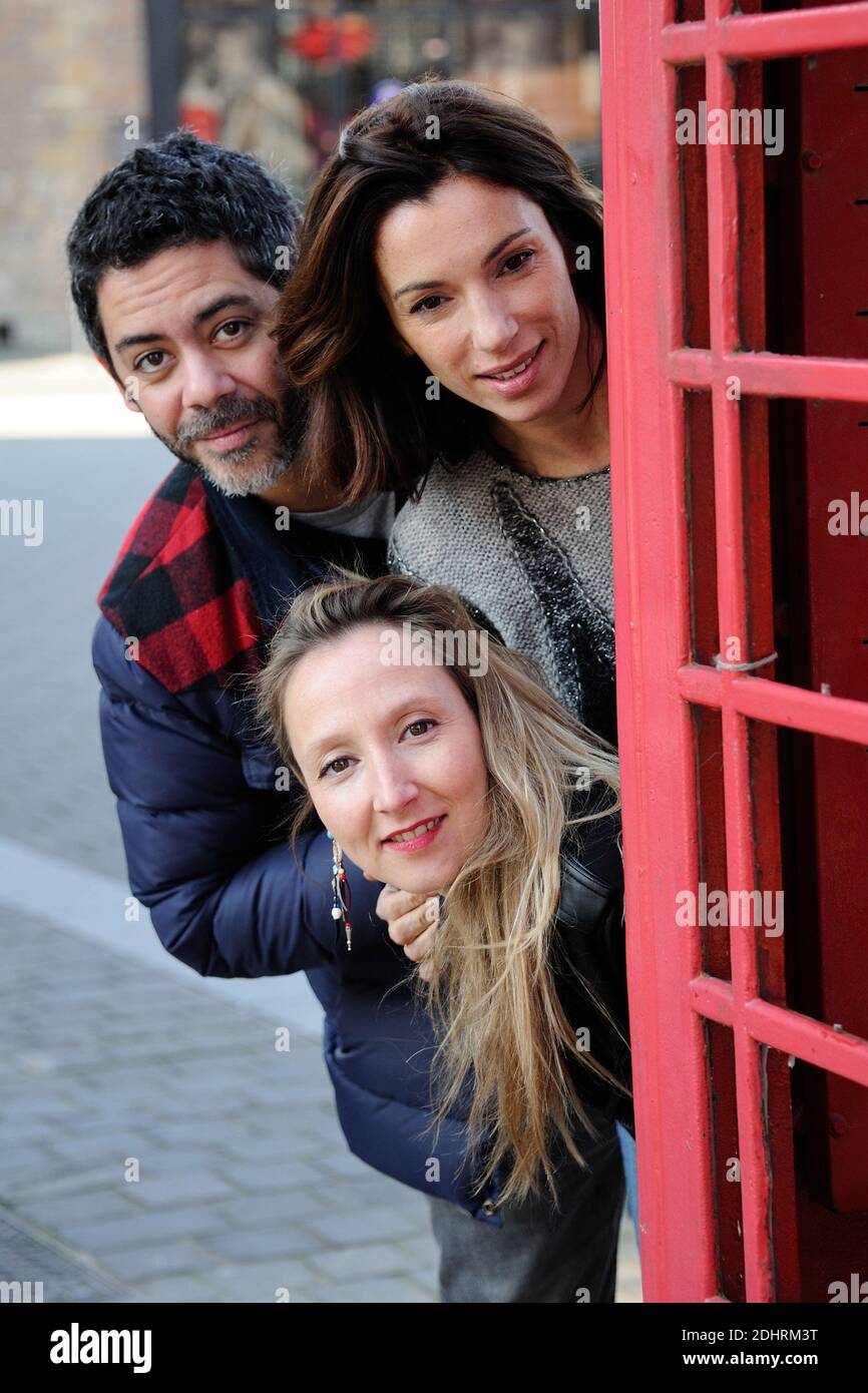 Manu Payet, Aure Atika and Audrey Lamy posing during the 6th Festival 2 ...