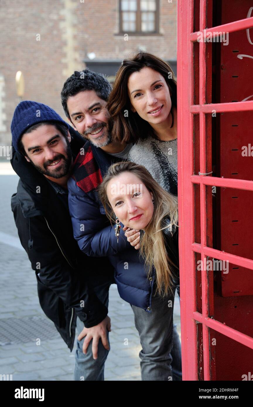 Cyril Gelblat, Manu Payet, Aure Atika and Audrey Lamy posing during the ...