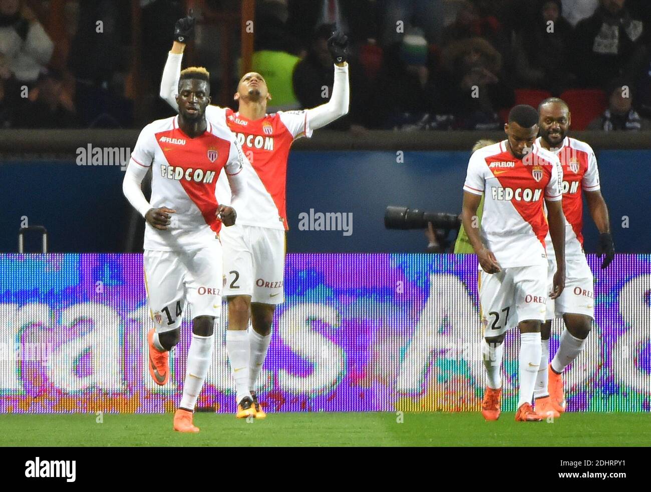 Monaco's Fabinho joy after scoring the 2-0 penalty kick during the ...