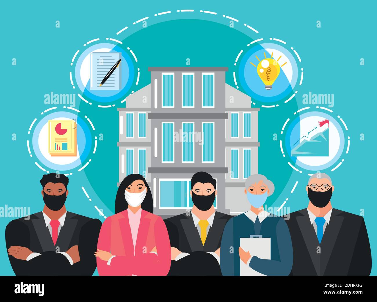 business men and women finance economic chart vector illustration Stock ...