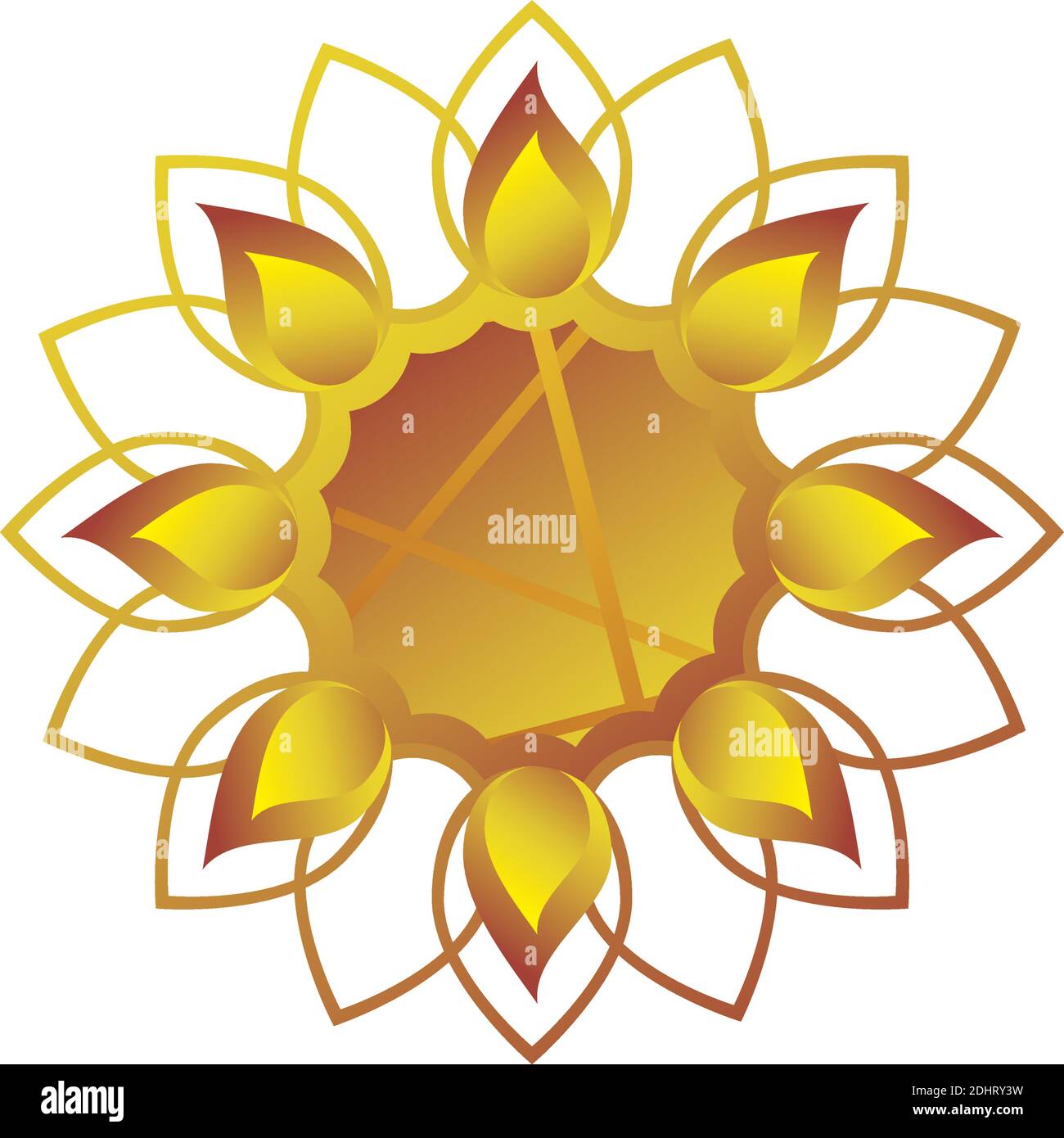 happy diwali festival, gold mandala flower ornament event vector ...