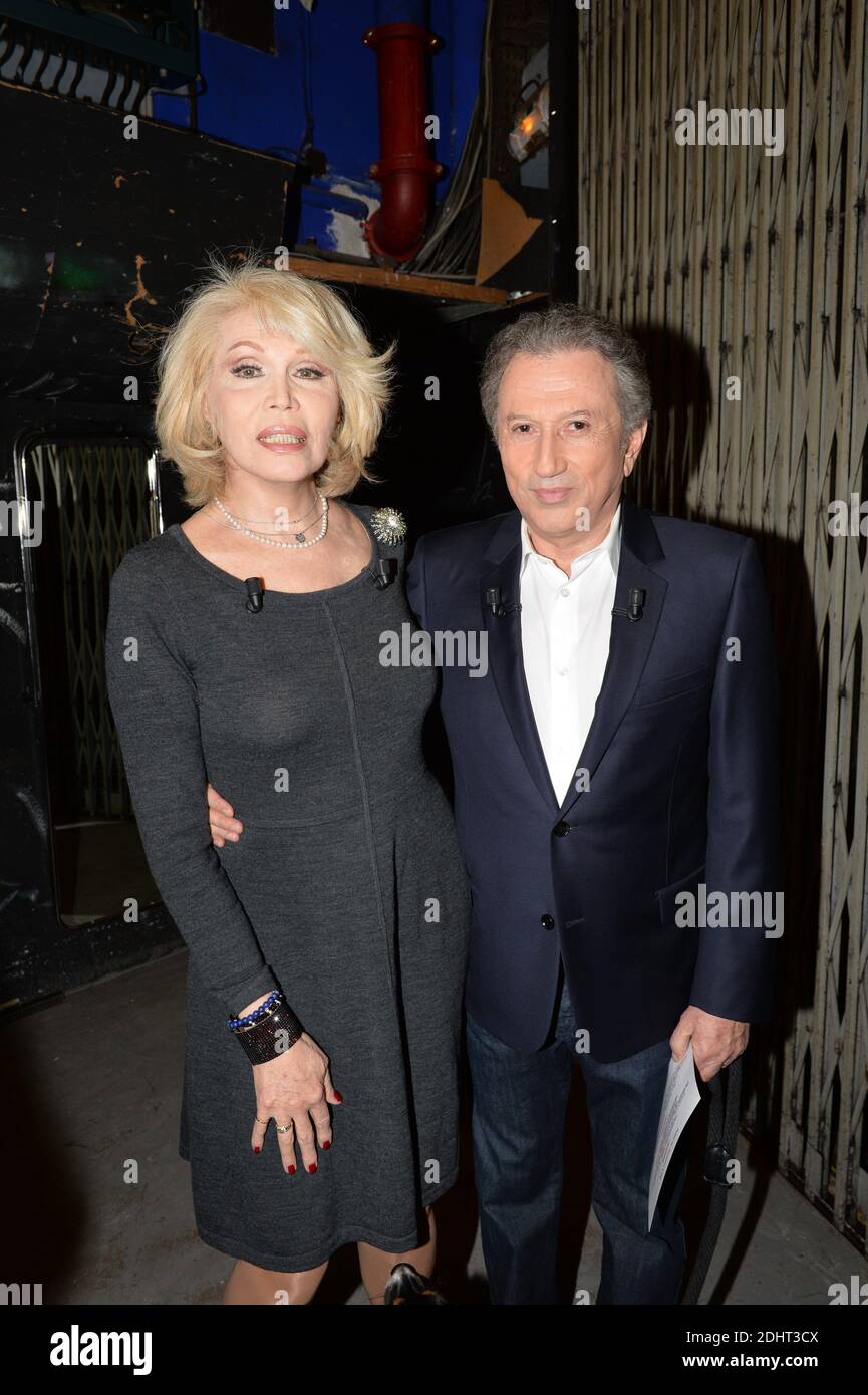 Amanda Lear and Michel Drucker at the taping of Vivement Dimanche in ...