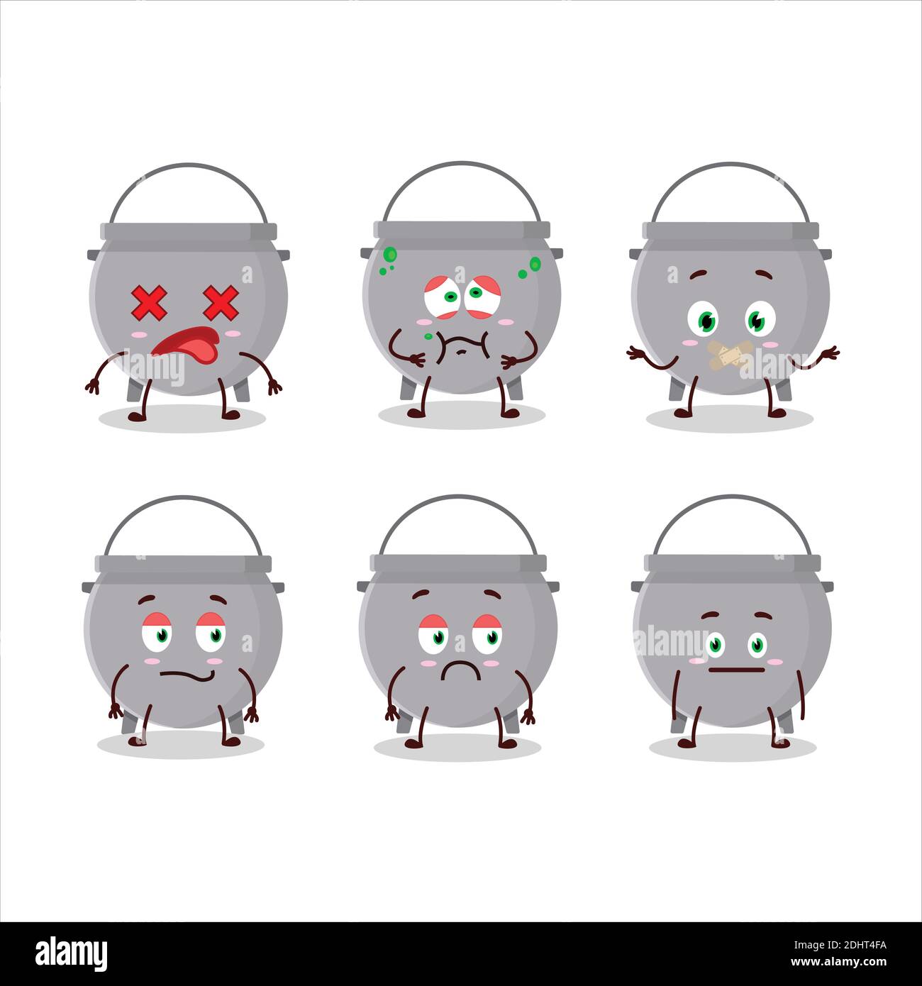 Cauldron bottle cartoon character with nope expression. Vector ...