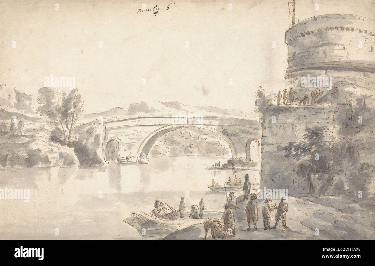 Ponte Lucano, Near Tivoli, Thomas Manby, 1633(?)–1695, British, between ...