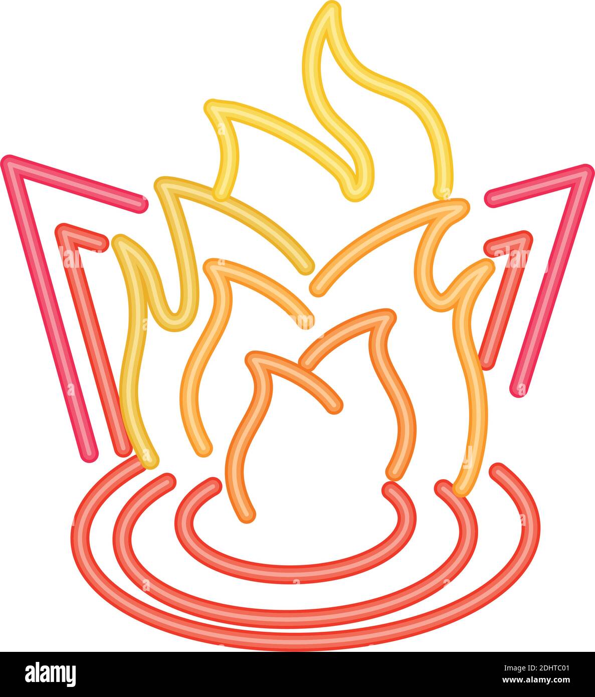 fire flame neon sign icon on white background vector illustration Stock ...