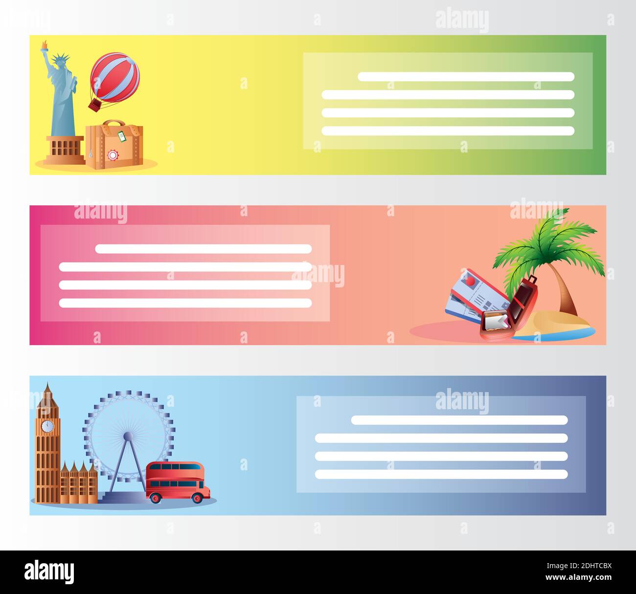 travel vacation tourism adventure tropical, urban banners vector ...