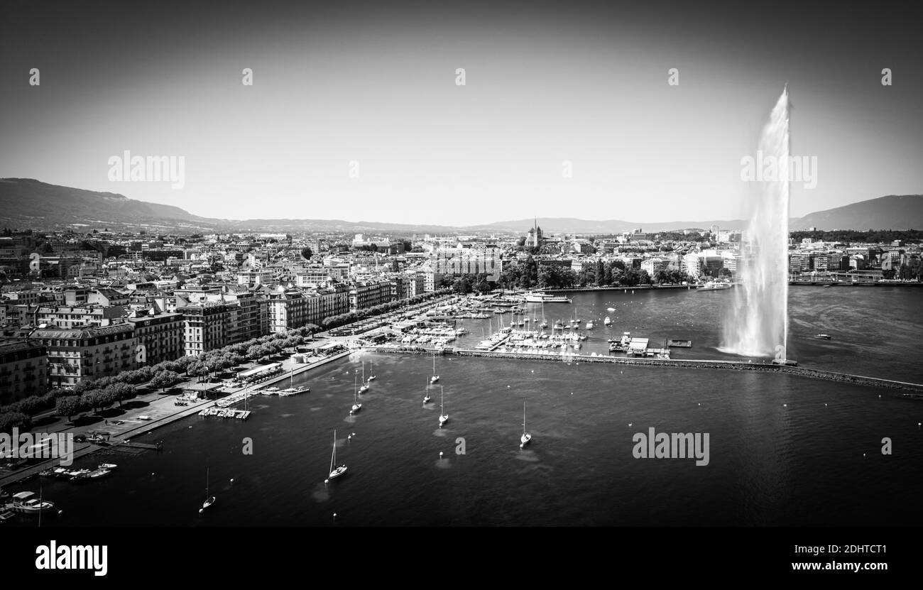 Switzerland europe genève geneva Black and White Stock Photos & Images ...