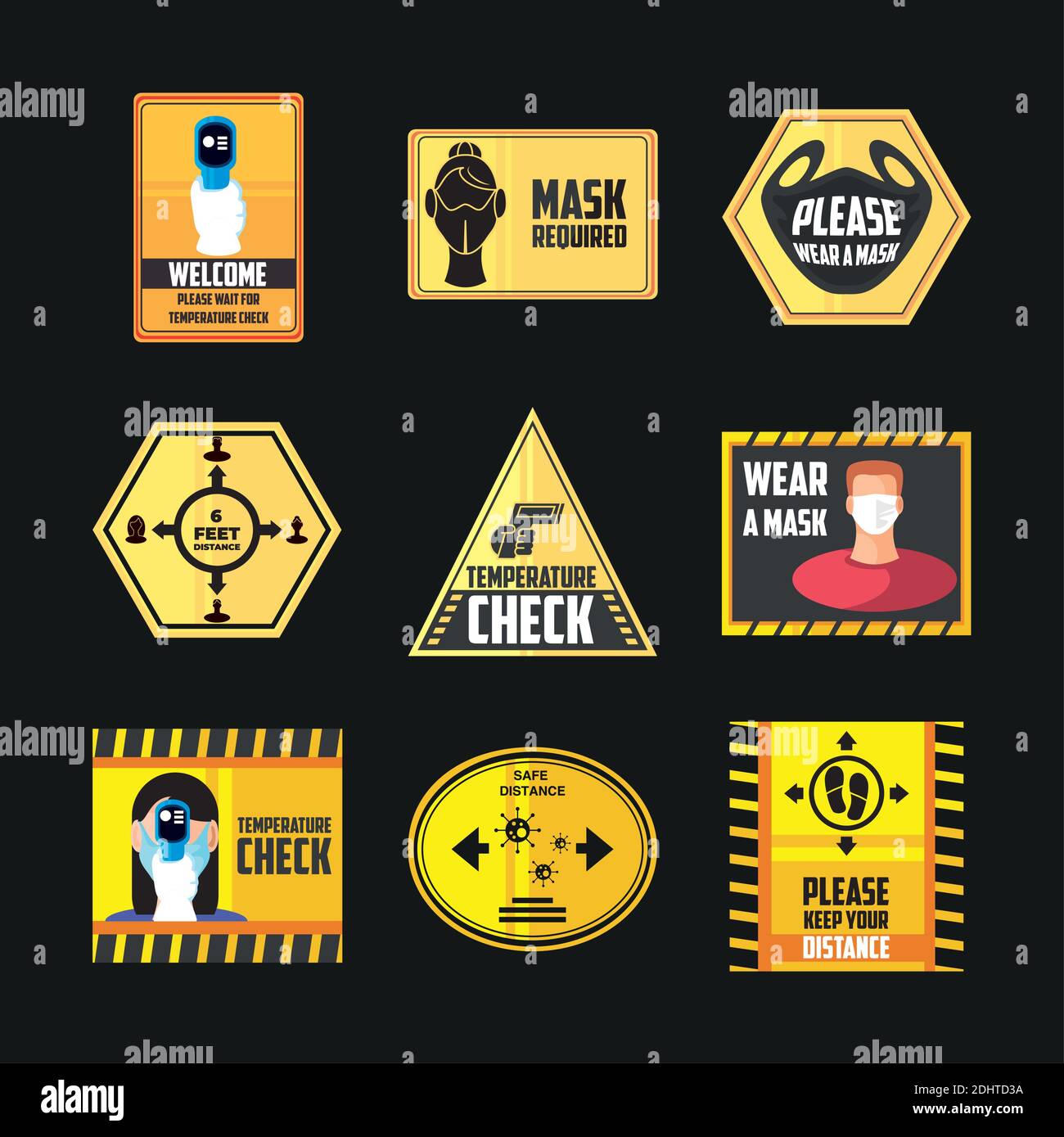 prevention of covid 19, sign board with lettering prevent and keep ...