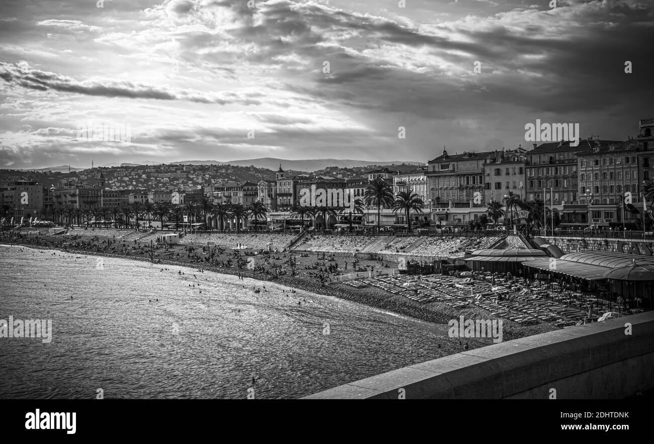 Beautiful seafront of Nice at the Cote D Azur Stock Photo - Alamy