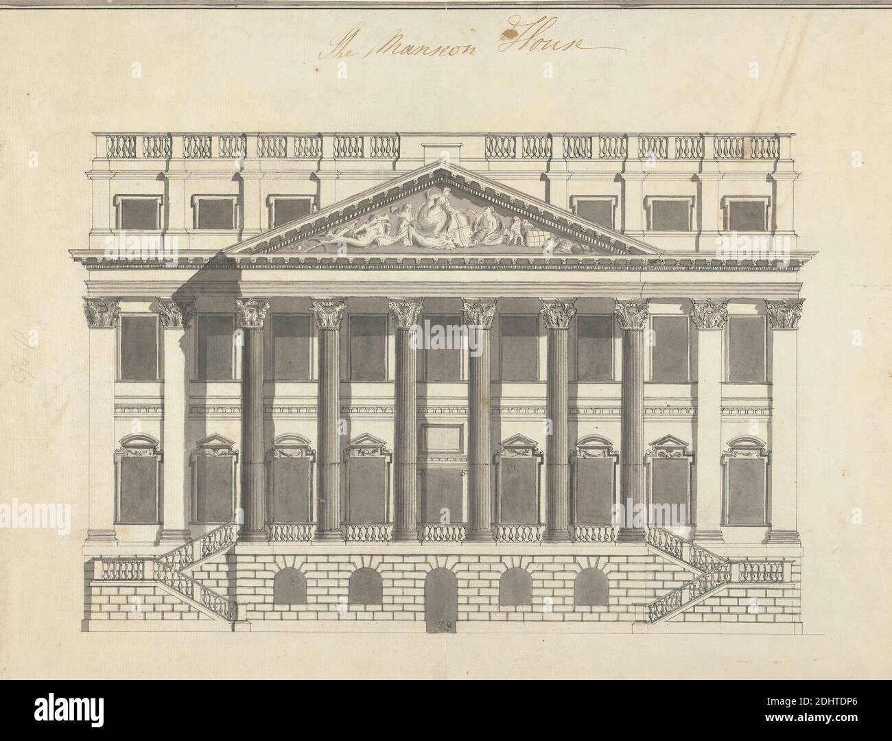 The Mansion House, London: Elevation, Joseph Wolf, 1820–1899, German ...
