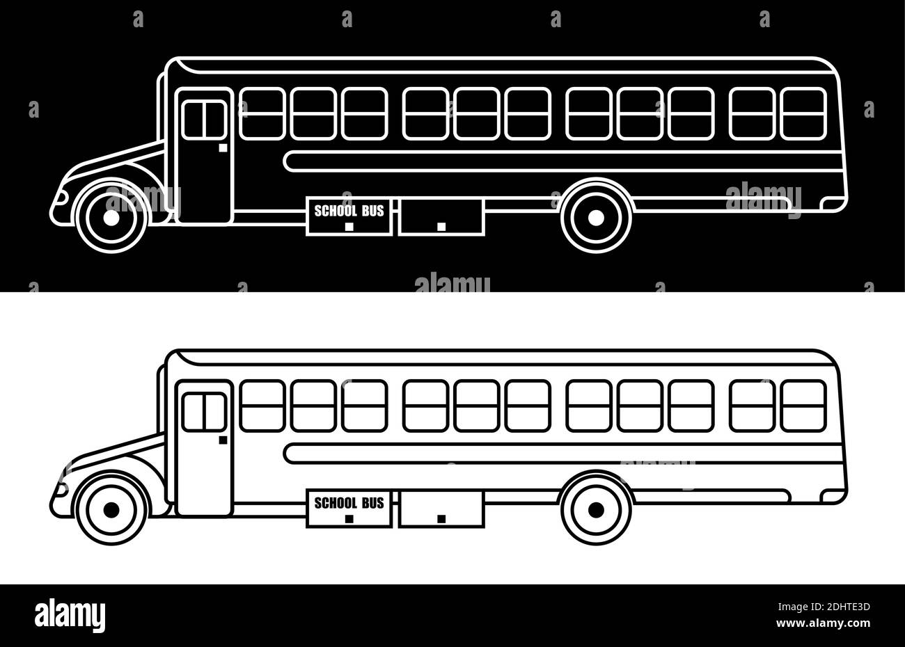School Bus Vector Black And White