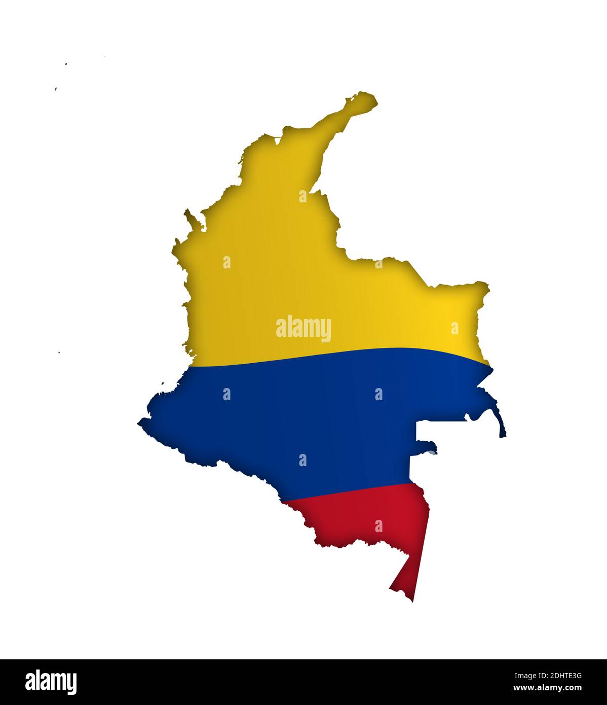 borders of Colombia in colors of national flag. Independence Day. Basis ...