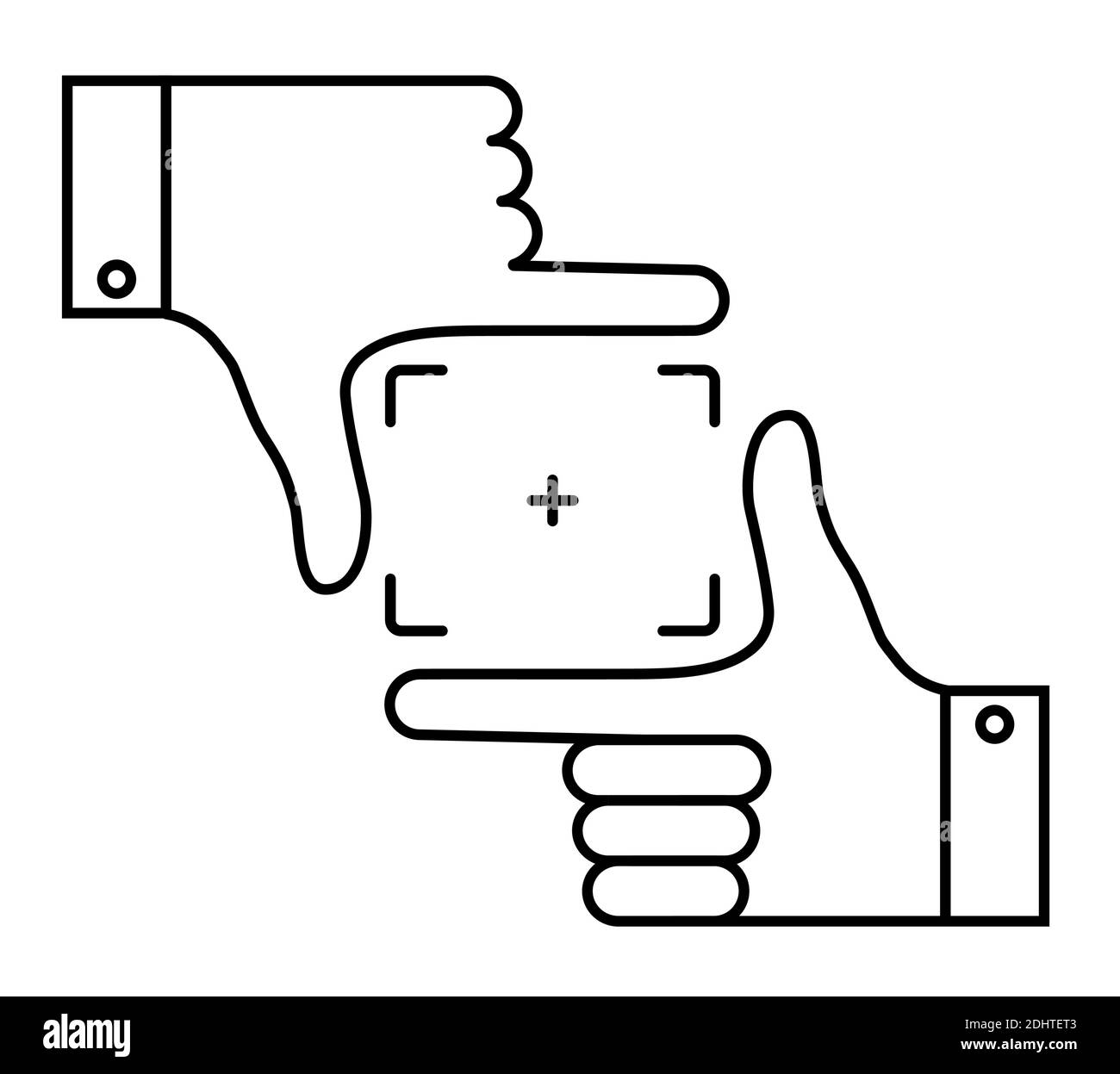 Icon, photographers hands point the camera lens to take photos. World ...