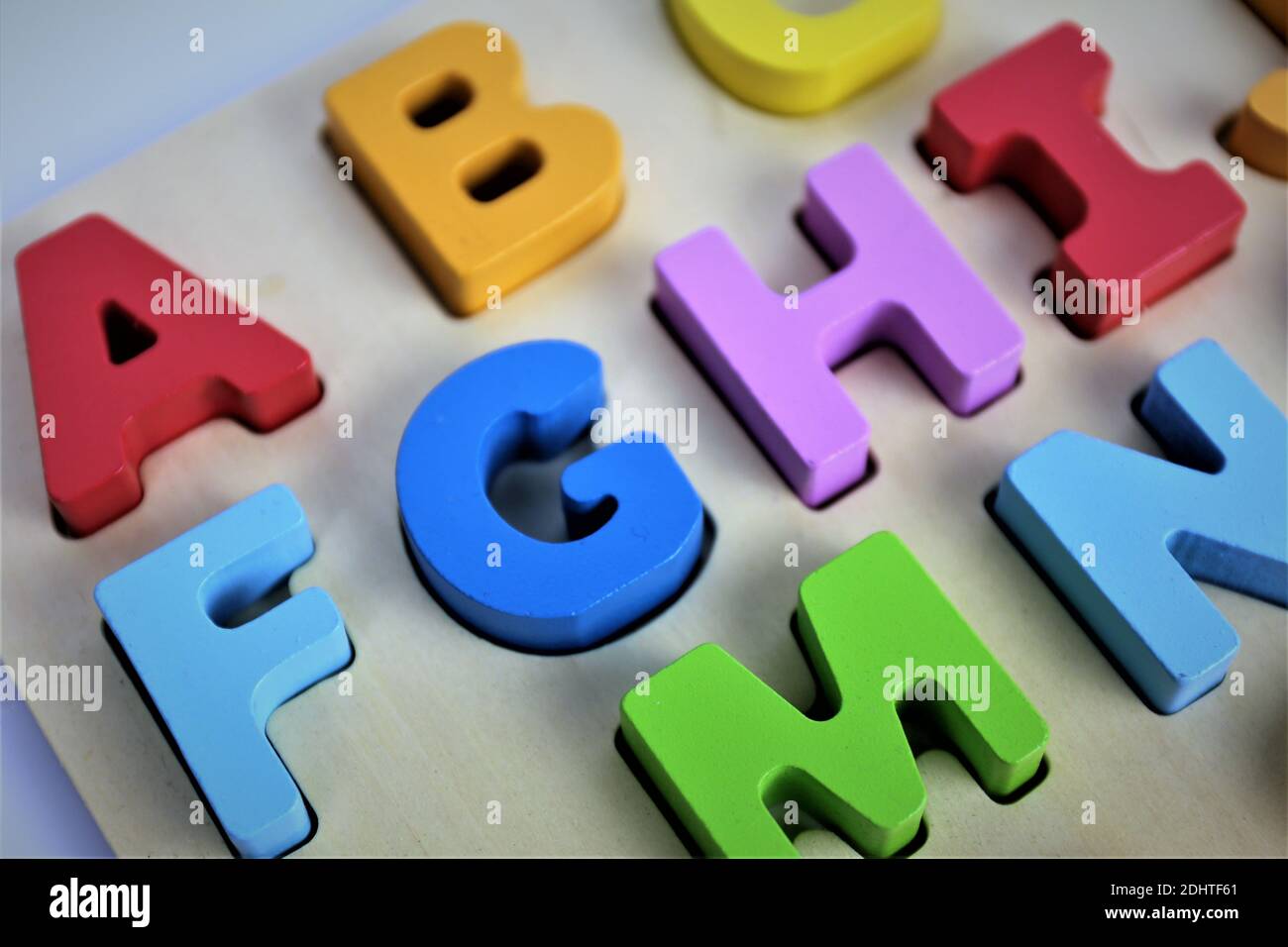 alphabet blocks with letters on white background Stock Photo - Alamy