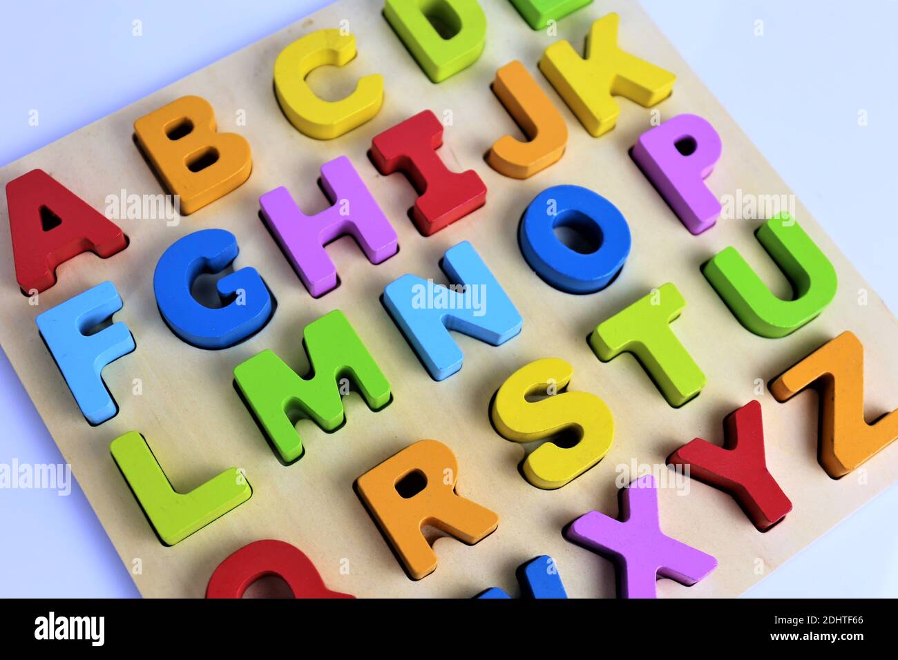 alphabet blocks with letters on white background Stock Photo - Alamy