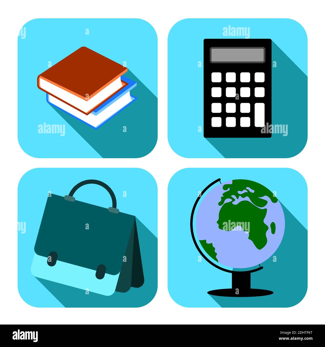 School subjects icon set hi-res stock photography and images - Alamy